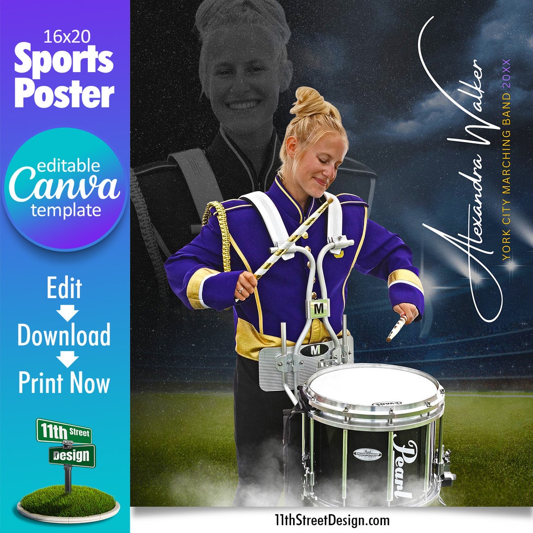 Marching Band Poster Canva Template, Design Your Own Custom Senior ...