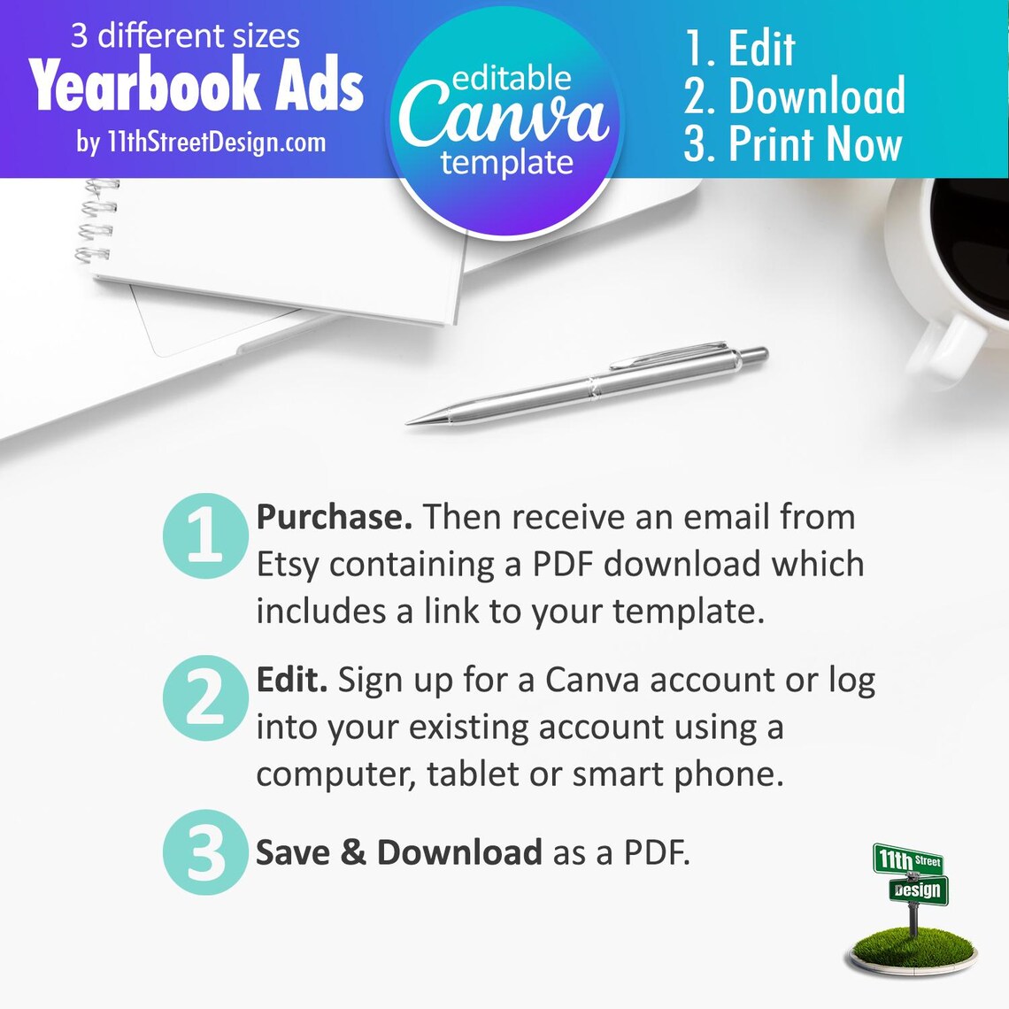 Shine Bright Yearbook Ad Template | Senior Ad for Yearbook | Editable ...