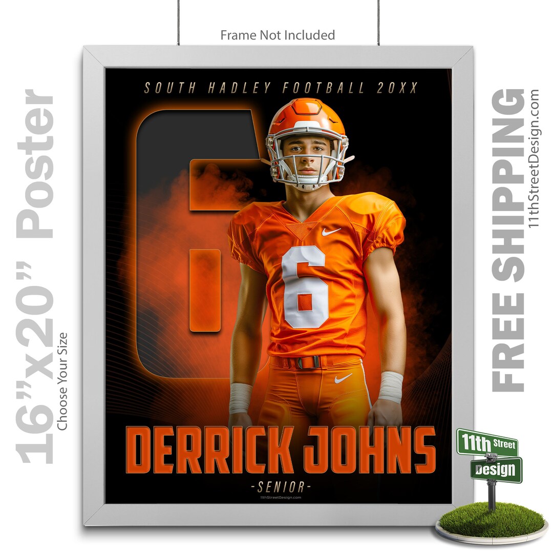 Custom-printed Football Poster, High School Senior Night Sports Poster ...