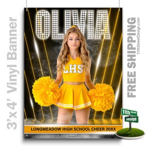 Custom-printed Vinyl Cheer Banner, Weatherproof High School Senior ...