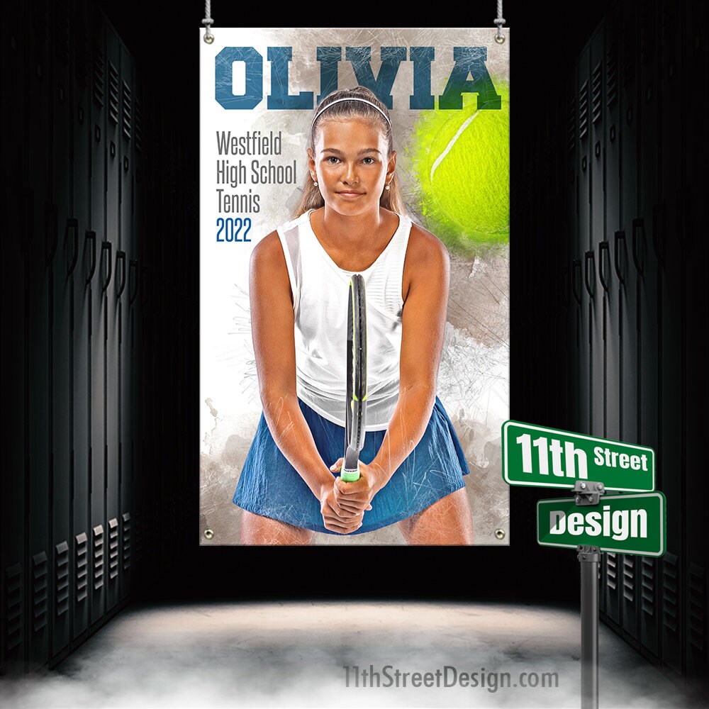 Custom-printed Vinyl Tennis Banner, Weatherproof High School Senior ...