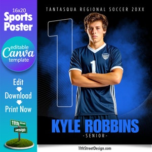 Soccer Poster Canva Template, Design Your Own Custom Senior Soccer Team ...