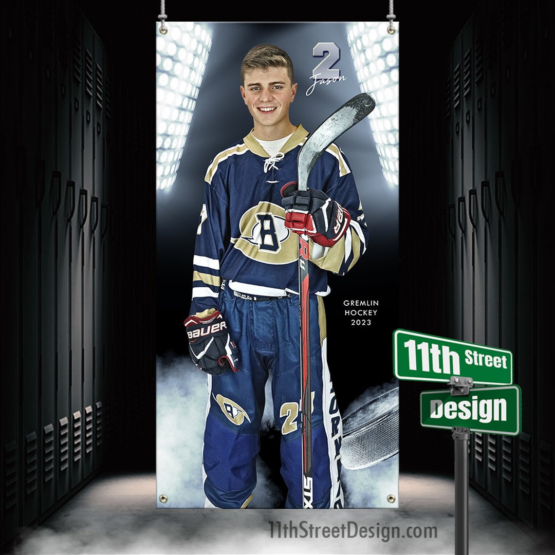 Custom Sports Banner Smokey Lights Hockey - Etsy