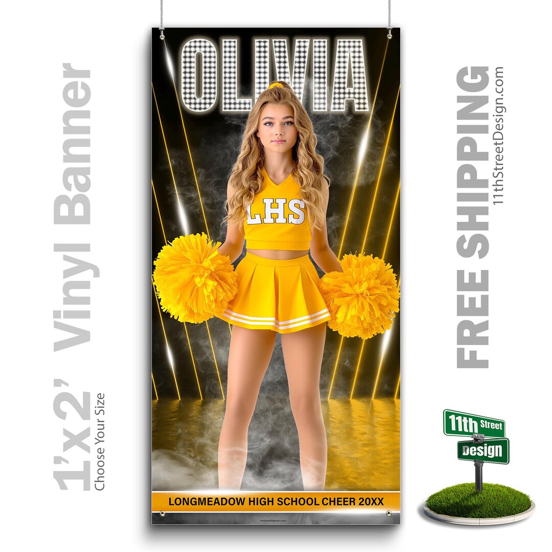 Custom-printed Vinyl Cheer Banner, Weatherproof High School Senior ...