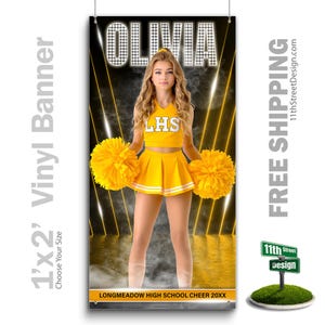 Custom-printed Vinyl Cheer Banner, Weatherproof High School Senior ...