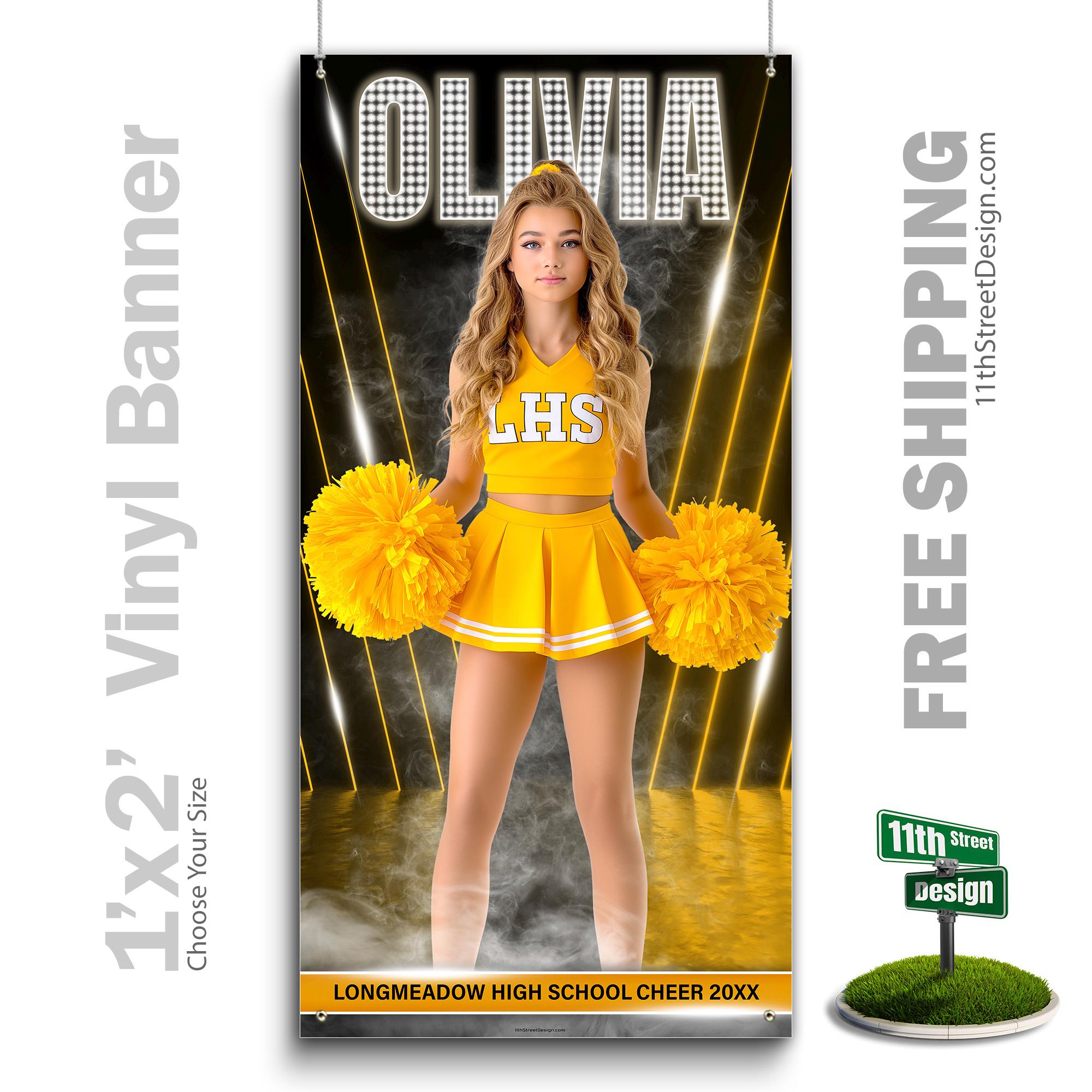 Custom-printed Vinyl Cheer Banner, Weatherproof High School Senior ...