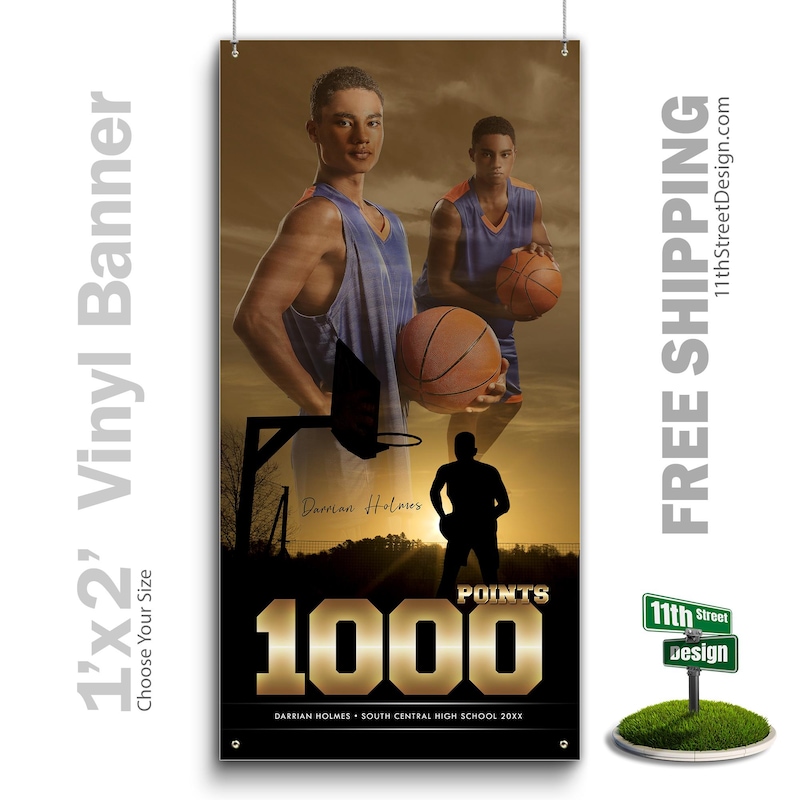 Basketball 1000 Points Banner - Etsy