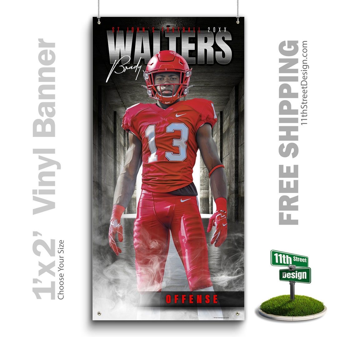 Custom-printed Vinyl Football Banner, Weatherproof High School Senior ...