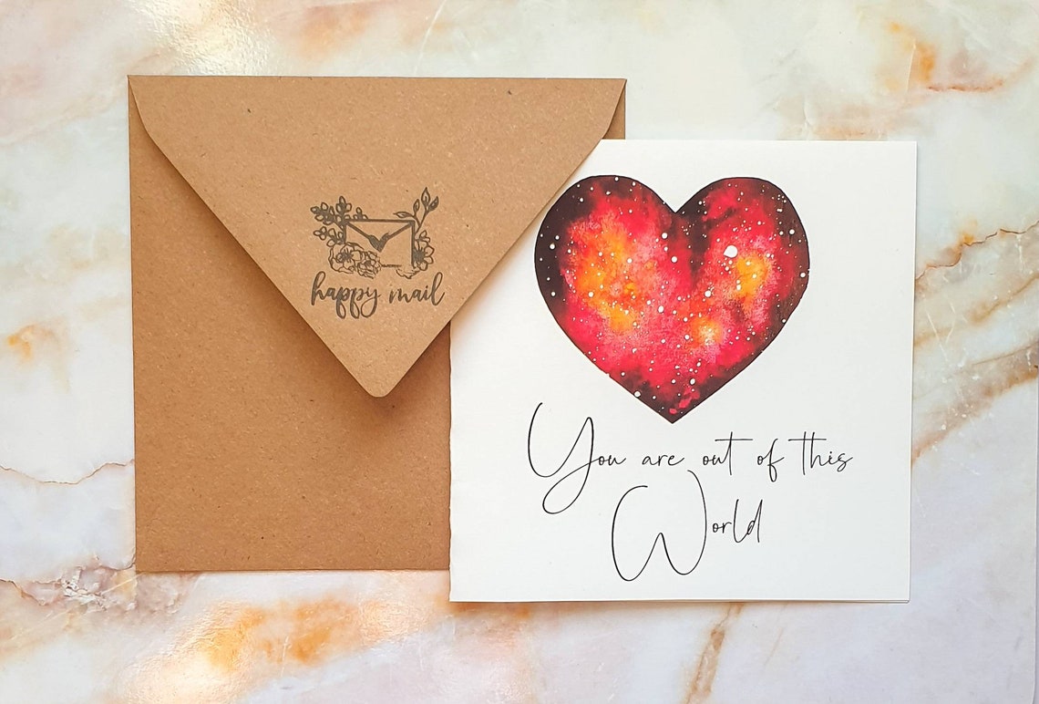 You are out of this world valentines card love card | Etsy