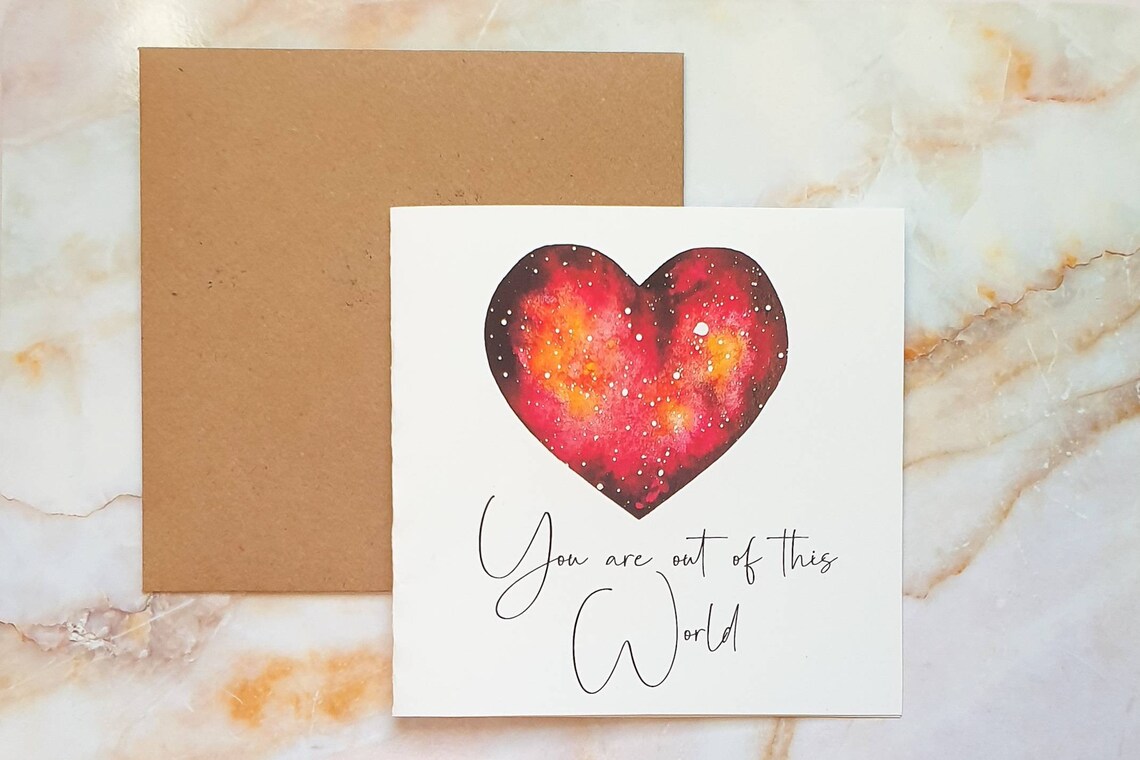 You are out of this world valentines card love card | Etsy