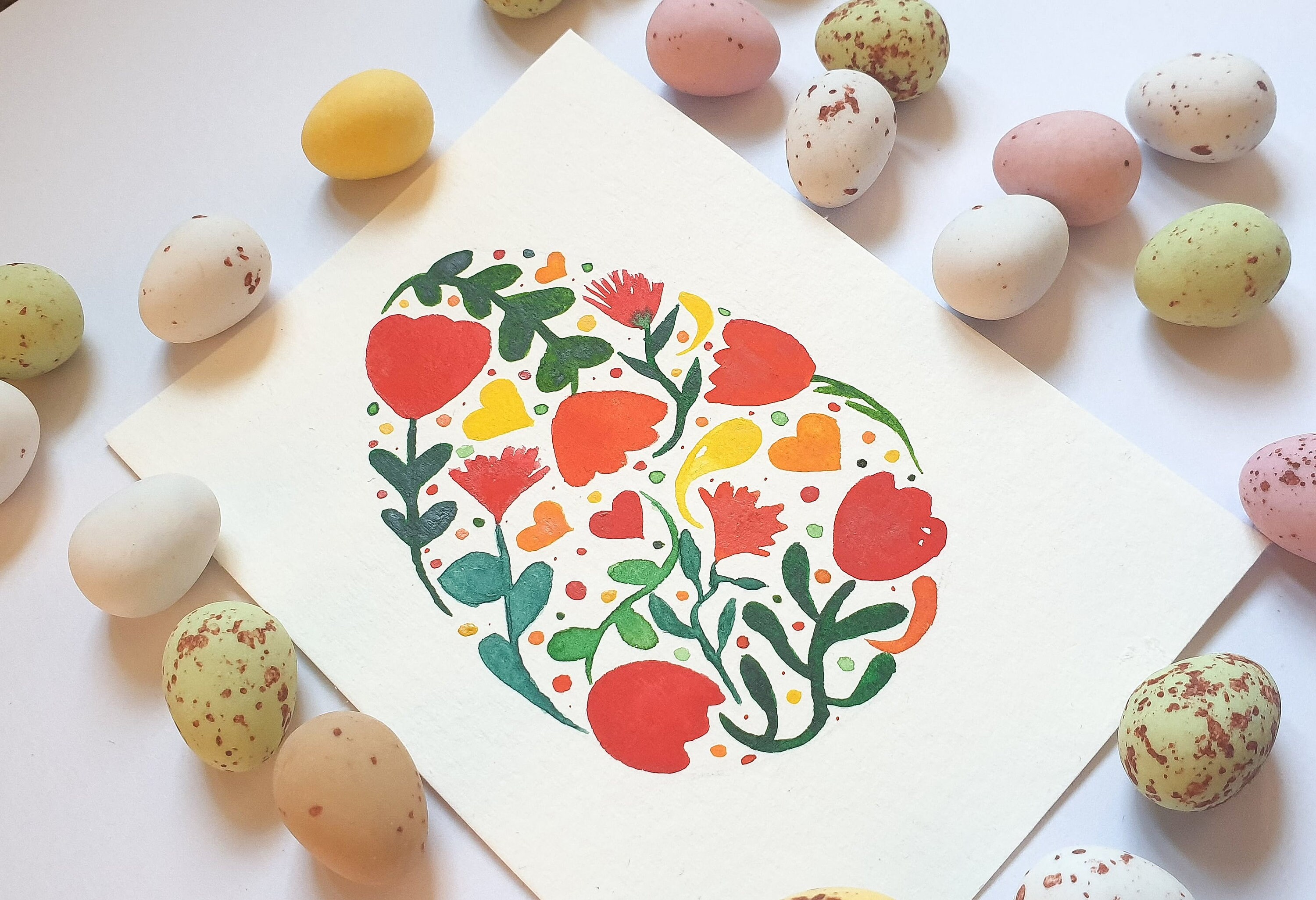 Original watercolour painting Flower egg Flower Egg | Etsy