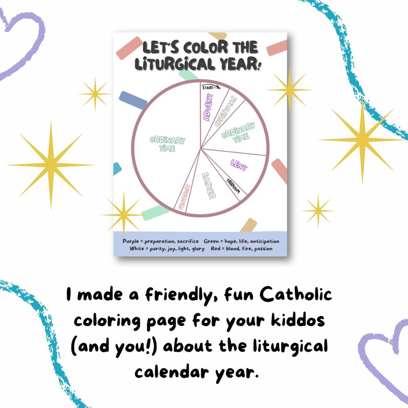 Liturgical Calendar Coloring Page | Homeschool or Catholic School ...