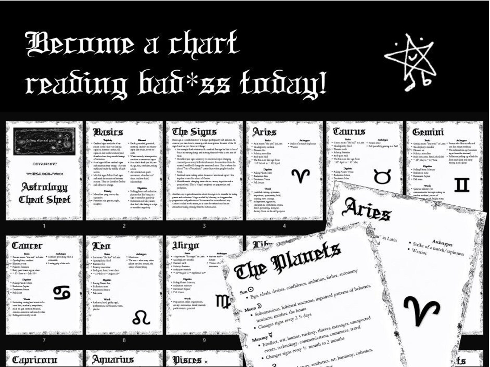 Astrology Cheat Sheet Printable for Beginners - Etsy