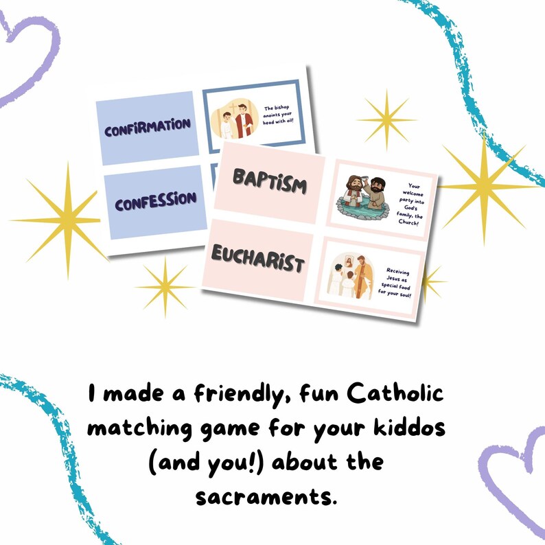 Seven Sacraments Matching Game | Catholic School or Homeschool ...