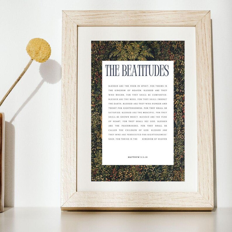 The Beatitudes Prayer | Catholic Wall Art | Prayer Card | Digital ...