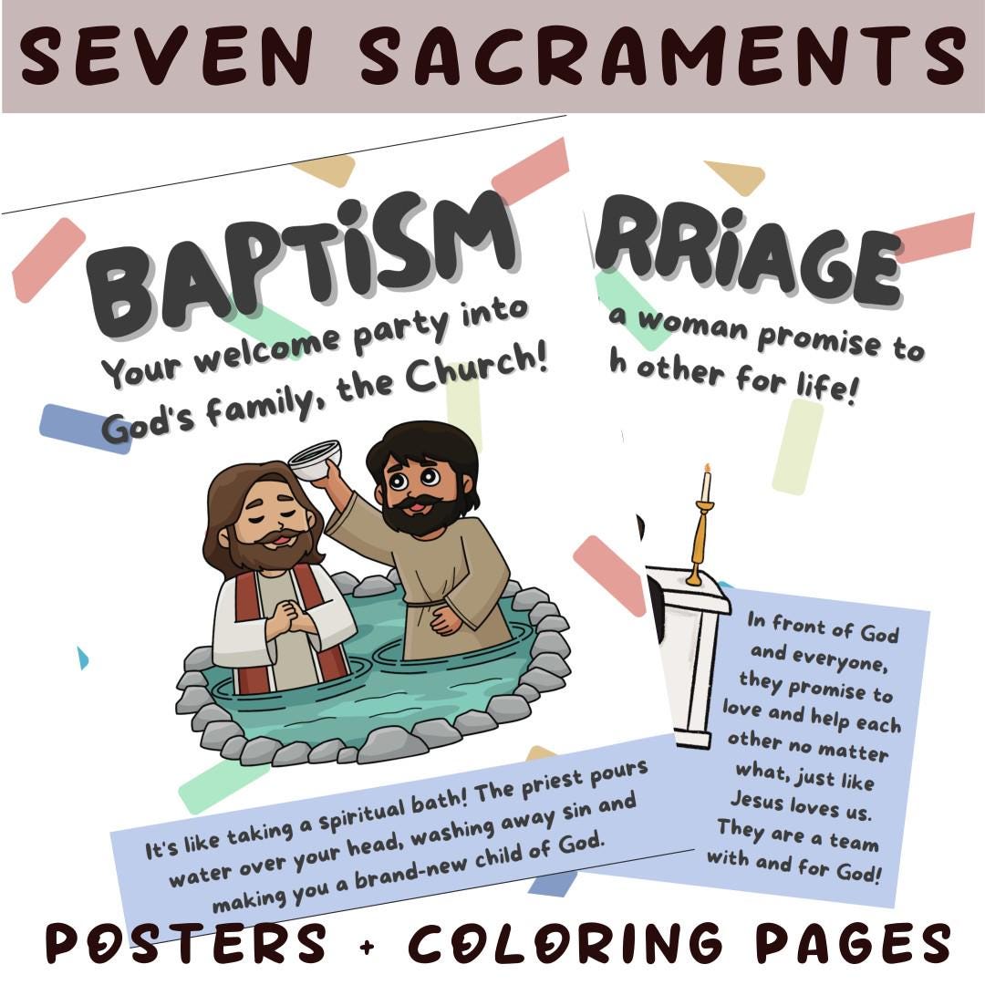 Seven Sacraments Posters | Homeschool or Catholic School Printables and ...