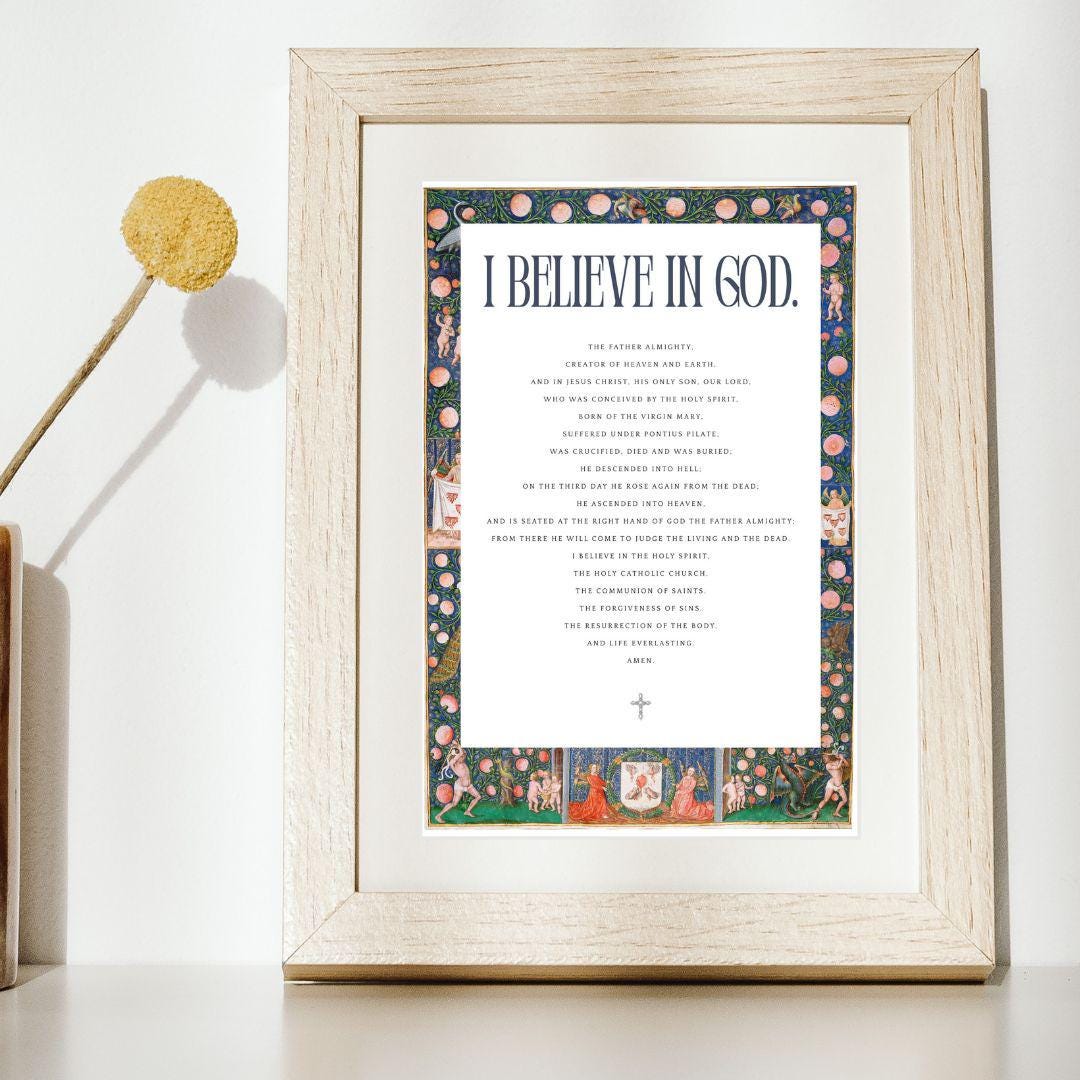 Apostles' Creed Prayer | Catholic Wall Art | Prayer Card | Digital ...