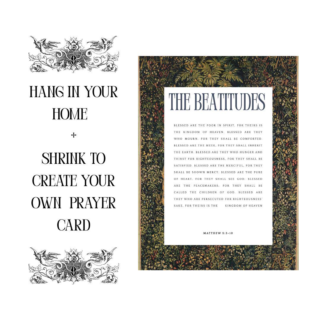 The Beatitudes Prayer | Catholic Wall Art | Prayer Card | Digital ...