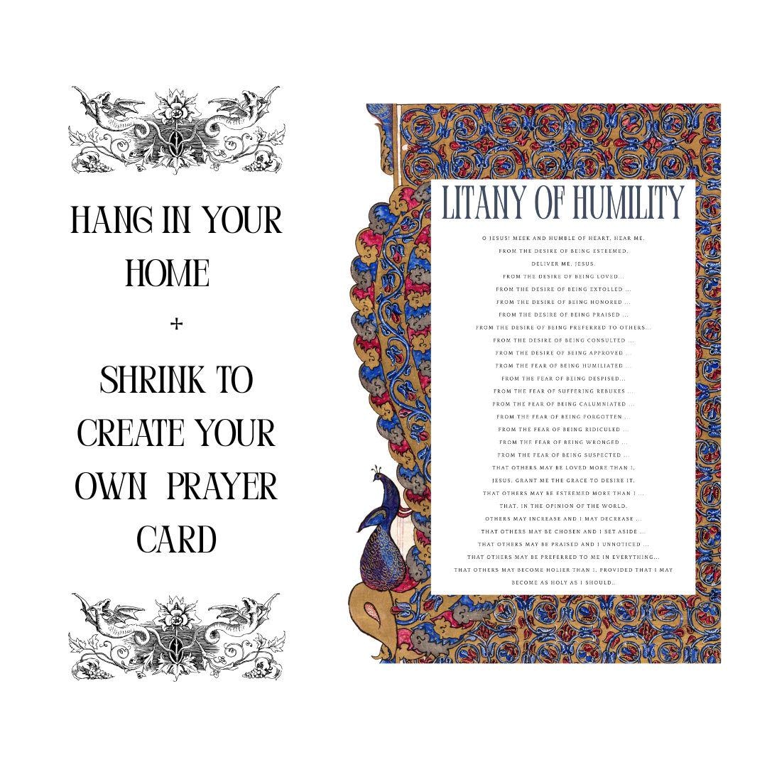 Litany of Humility Prayer | Catholic Wall Art | Prayer Card | Digital ...