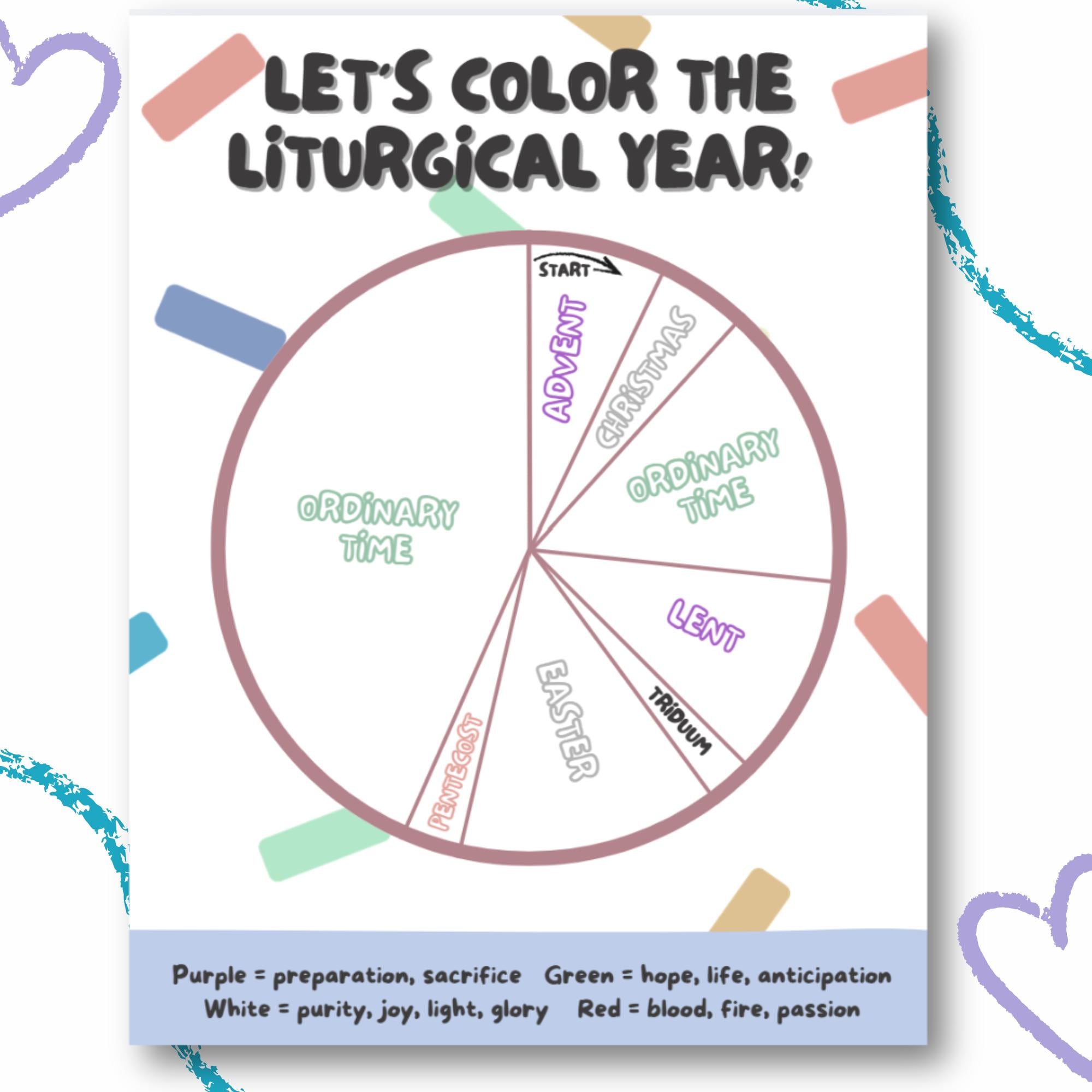 Liturgical Calendar Coloring Page | Homeschool or Catholic School ...