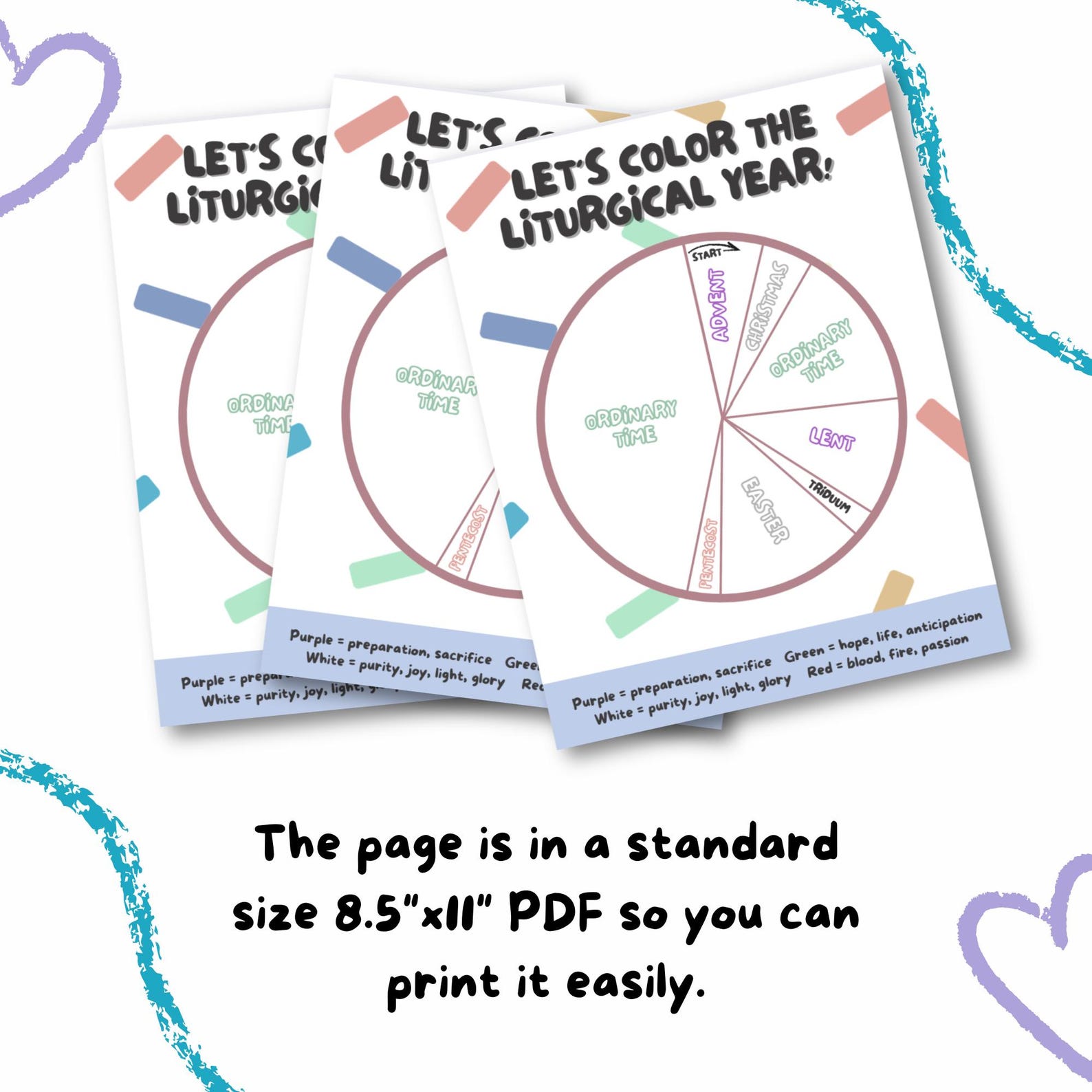 Liturgical Calendar Coloring Page | Homeschool or Catholic School ...