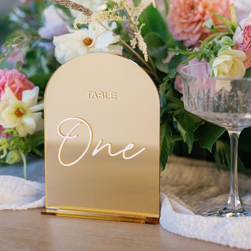 Gold Acrylic Arch Wedding Table Numbers Wedding Table Decor - Etsy