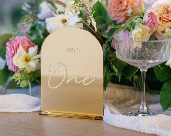 Gold Acrylic Arch Wedding Table Numbers, Wedding Table Decor, Wedding ...