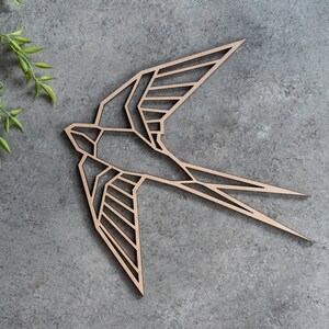 Bird Decor Laser Cut Wood Geometric Bird Art Laser Cut Art - Etsy