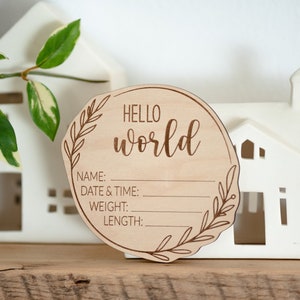 Hello World Baby Name Announcement, Birth Announcement, Newborn Name ...