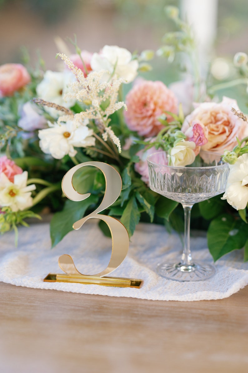 Gold Acrylic Wedding Table Numbers Wedding Table Decor - Etsy