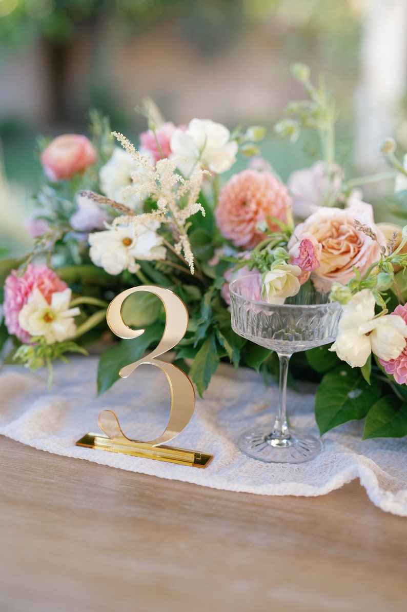 Gold Acrylic Wedding Table Numbers Wedding Table Decor - Etsy