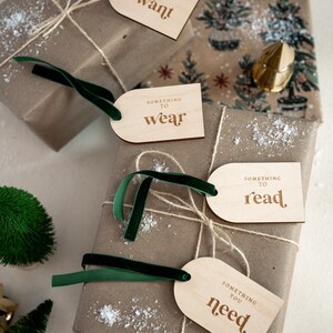 Set of Something You Want Wear Read Need Christmas Tags, Christmas ...