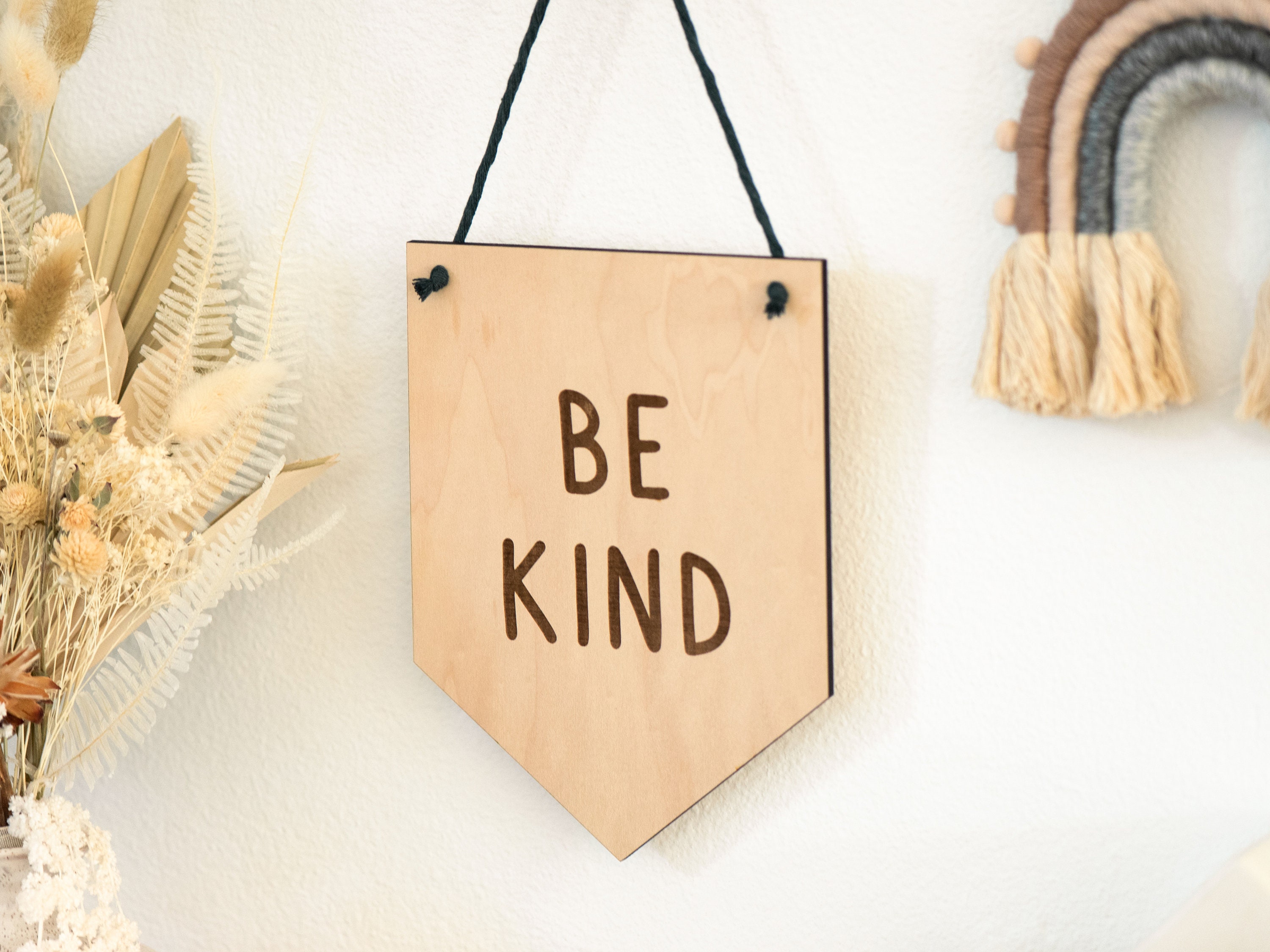 Be Kind Wood Pennant Wood Nursery Pennant Baby Room Decor - Etsy