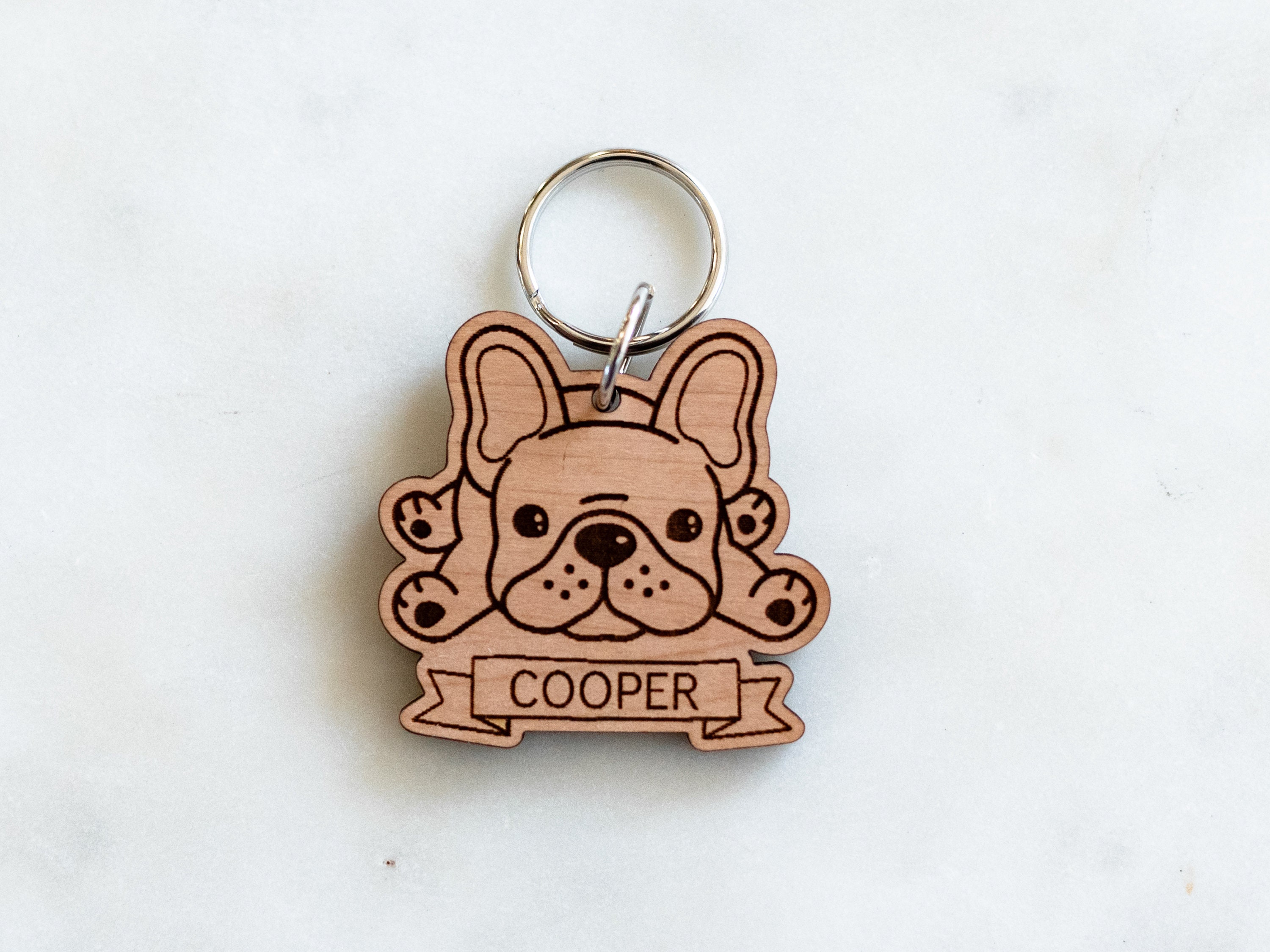 Custom French Bulldog Keychain Personalized Boston Terrier - Etsy