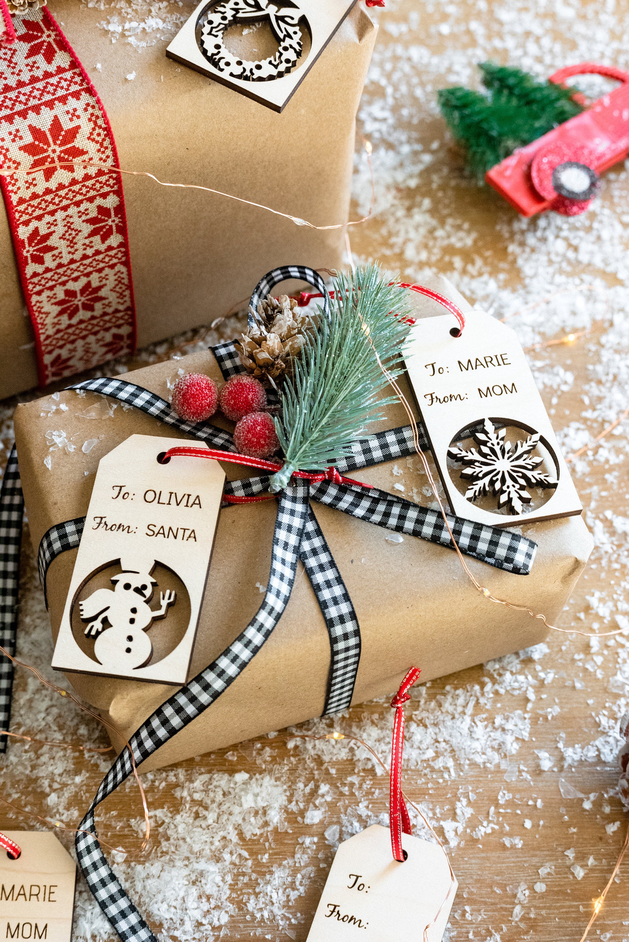 Christmas Present Tags Custom Present Tags Scandinavian | Etsy