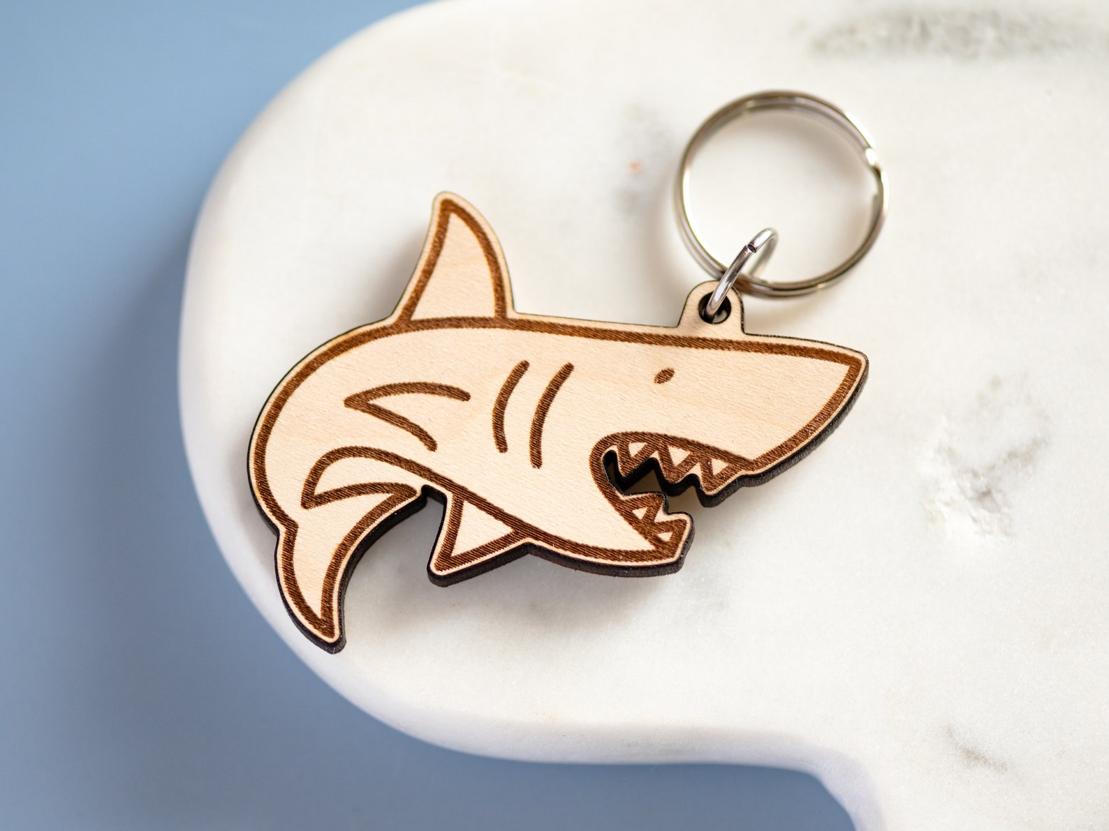 Shark Wood Keychain, Ocean Keychain, Beach Keychain, Eco-friendly ...