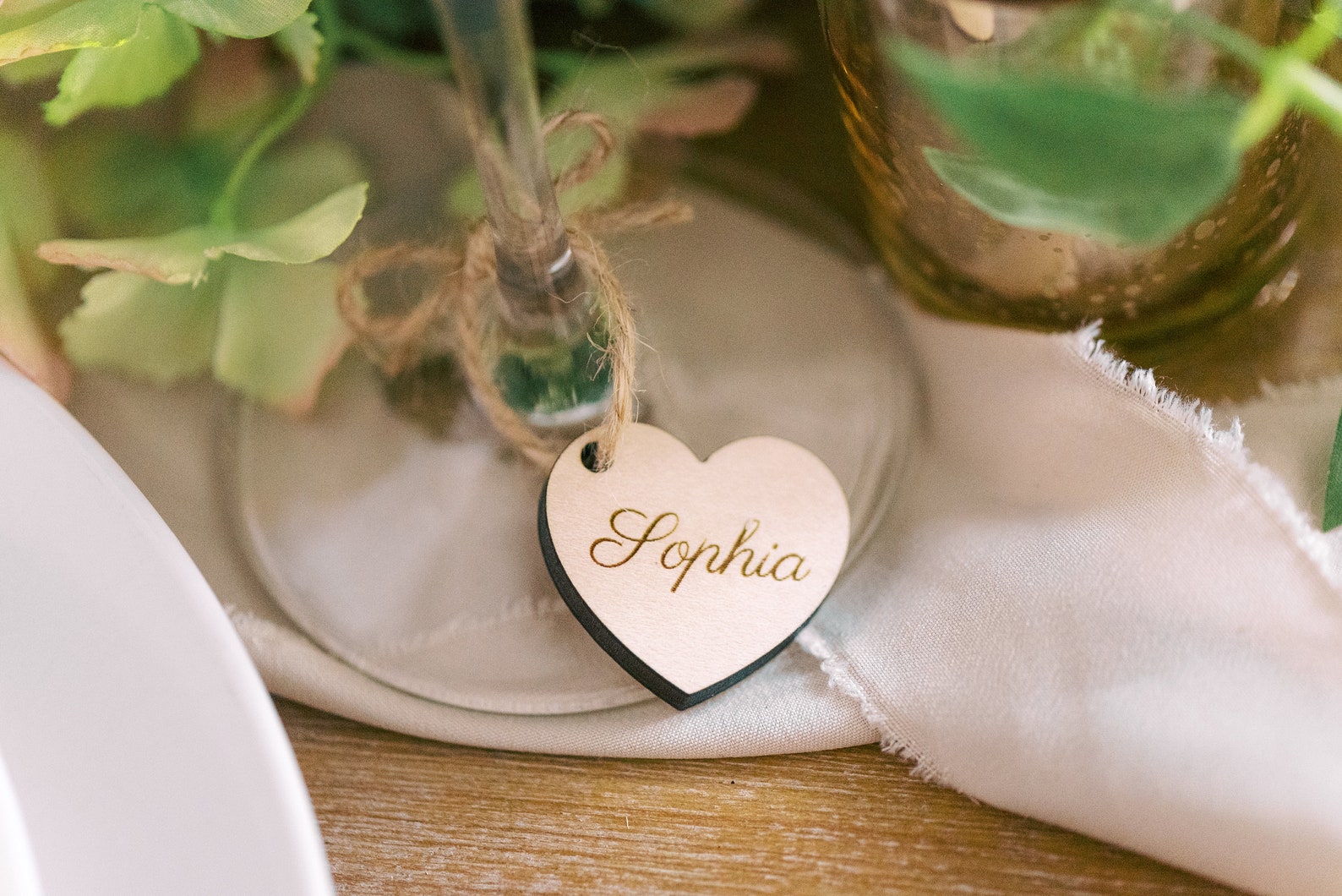 Wedding Wine Glass Custom Tag Custom Place Setting Wedding - Etsy