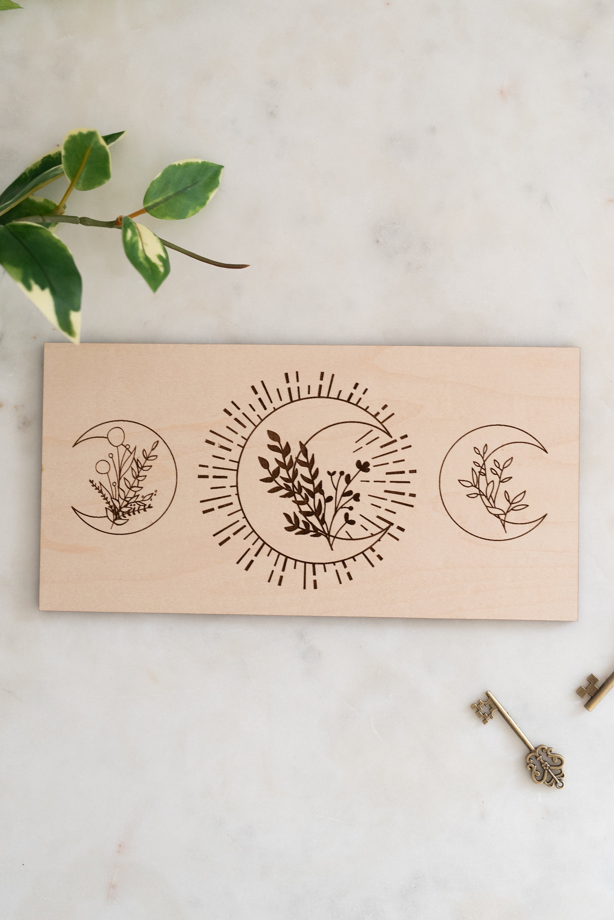 Floral Moon Decor Crescent Moon Celestial Decor Mystical - Etsy