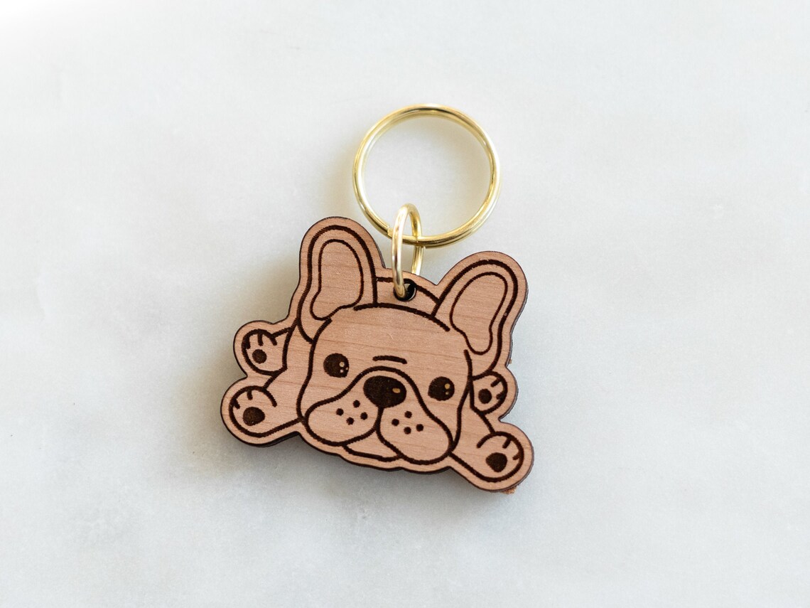 Custom French Bulldog Keychain Personalized Boston Terrier - Etsy