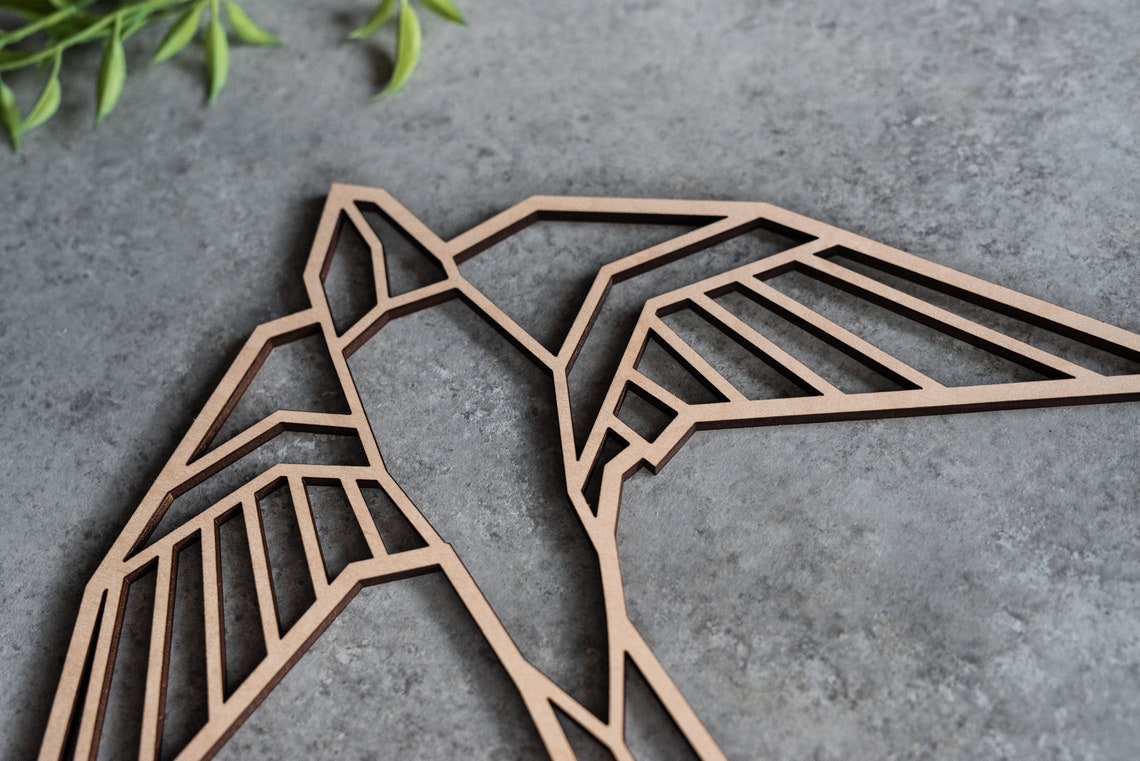 Bird Decor Laser Cut Wood Geometric Bird Art Laser Cut Art - Etsy