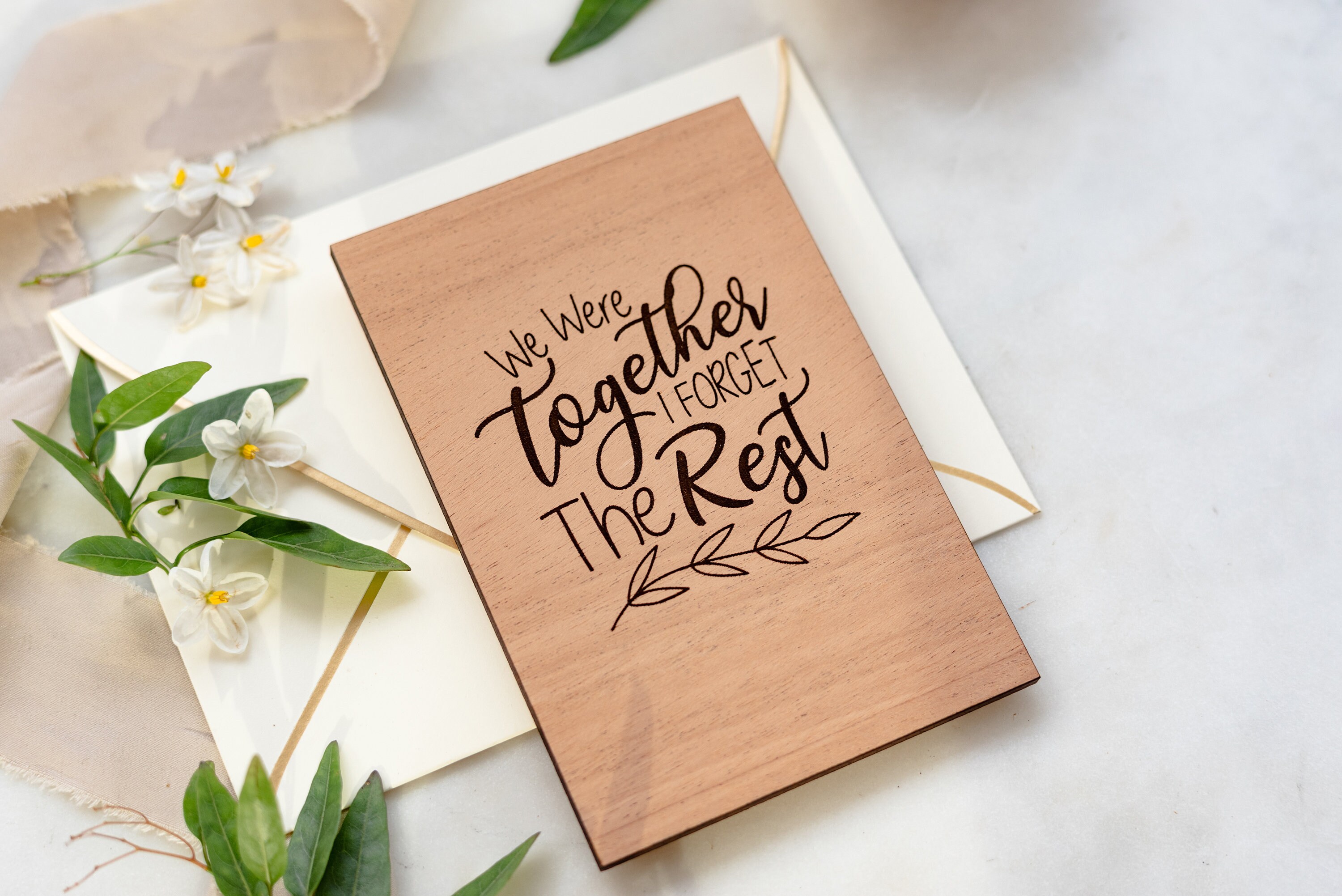 We Were Together I Forgot the Rest Wood Card Valentine's - Etsy