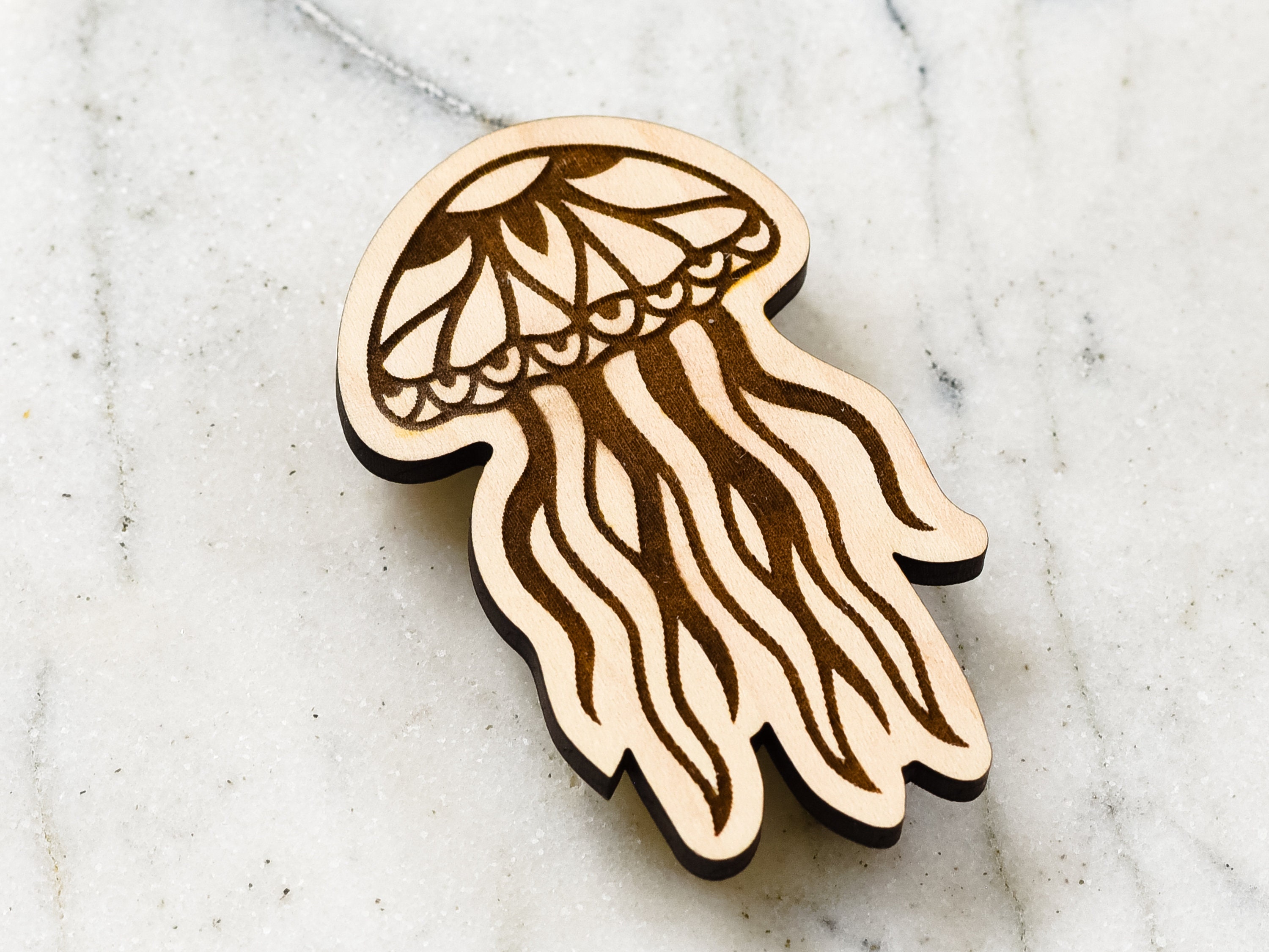 Jellyfish Wood Magnet Sea Animal Fridge Magnet Jellyfish - Etsy