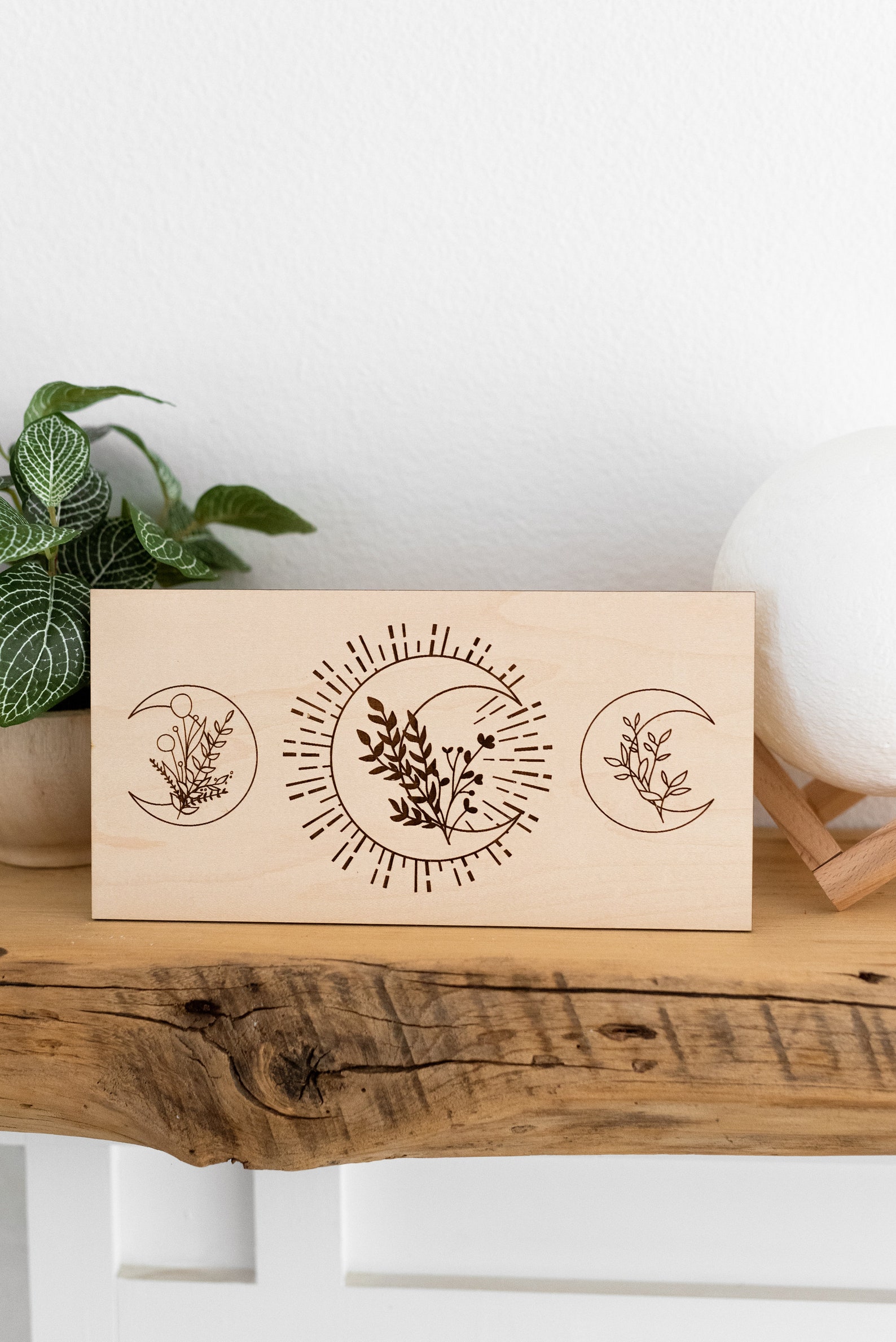 Floral Moon Decor Crescent Moon Celestial Decor Mystical - Etsy