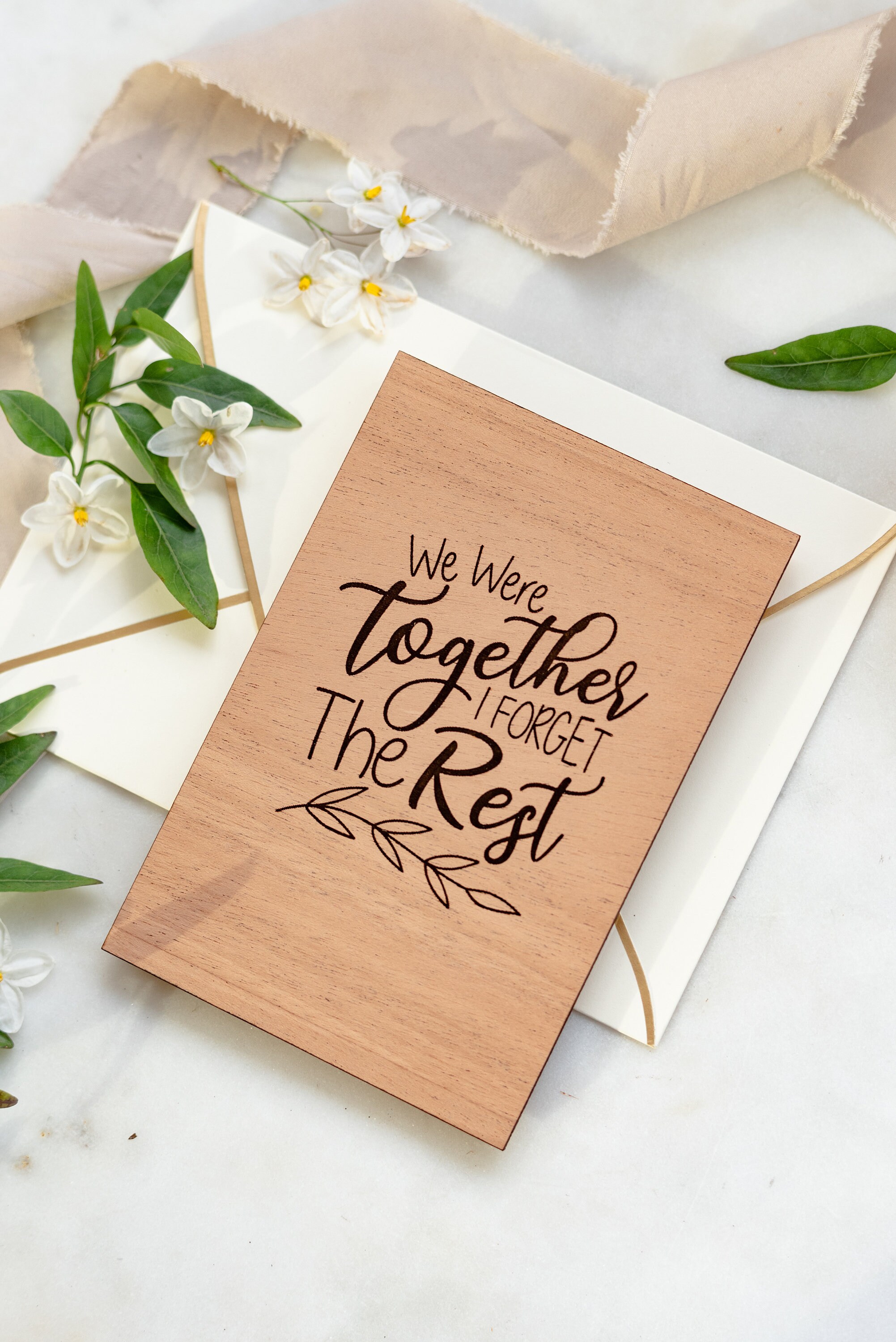 We Were Together I Forgot the Rest Wood Card Valentine's - Etsy