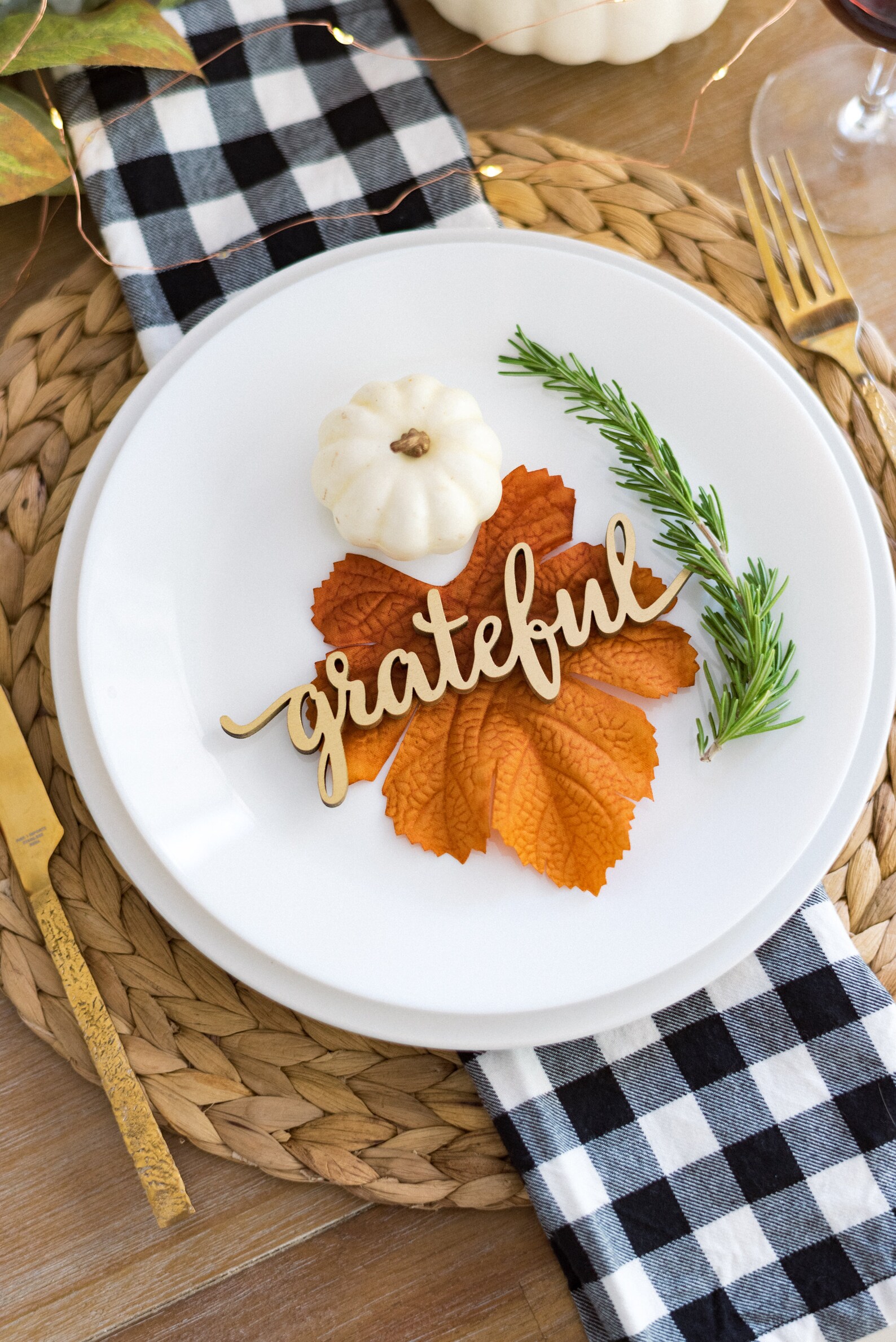 Thanksgiving Place Setting Card Thanksgiving Table Decor Etsy