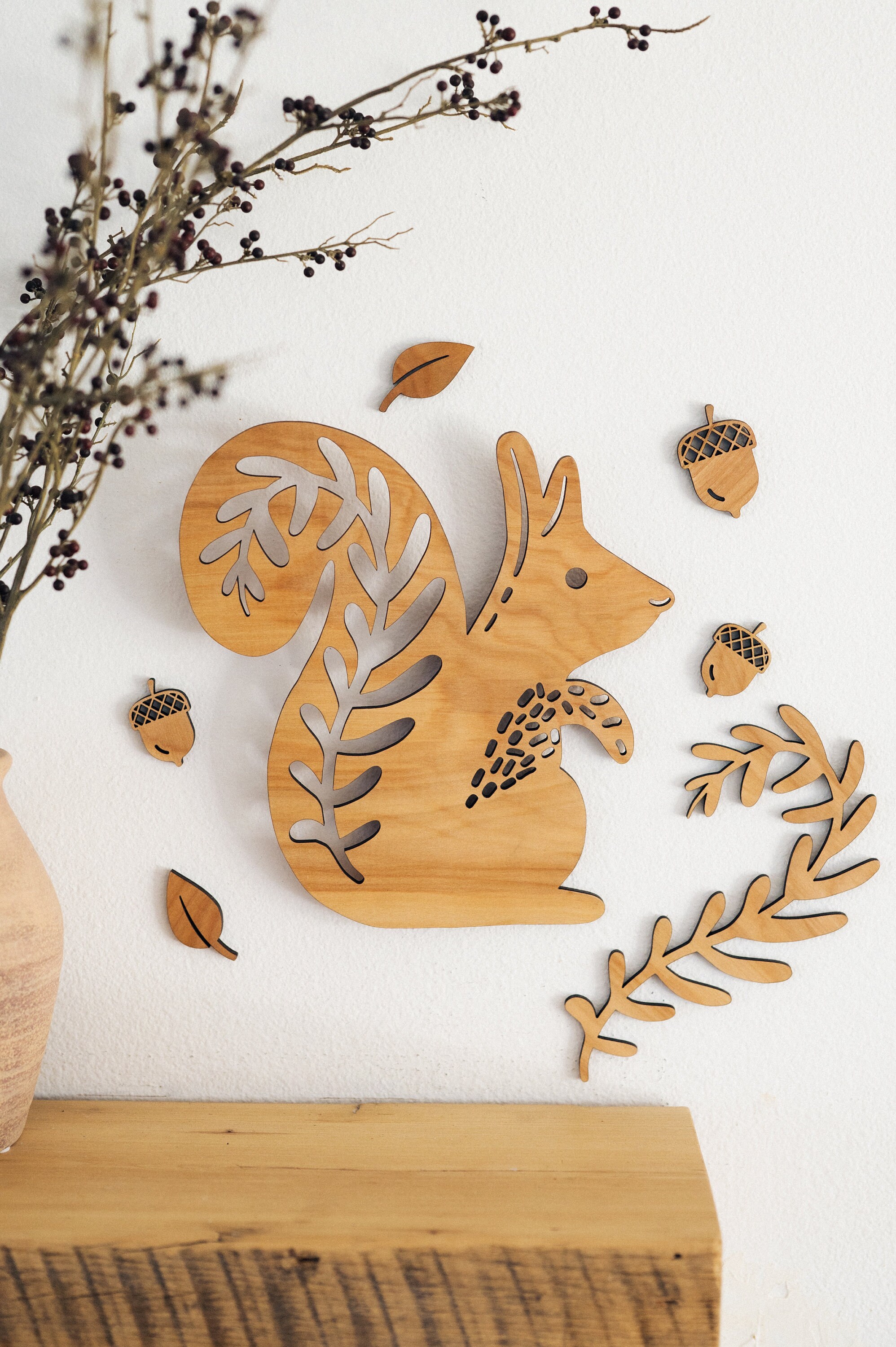 Scandinavian Squirrel Folk Art Decor Woodland Nursery Decor - Etsy