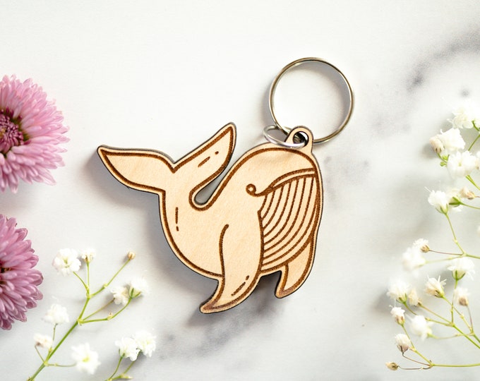 Shark Wood Keychain, Ocean Keychain, Beach Keychain, Eco-friendly ...