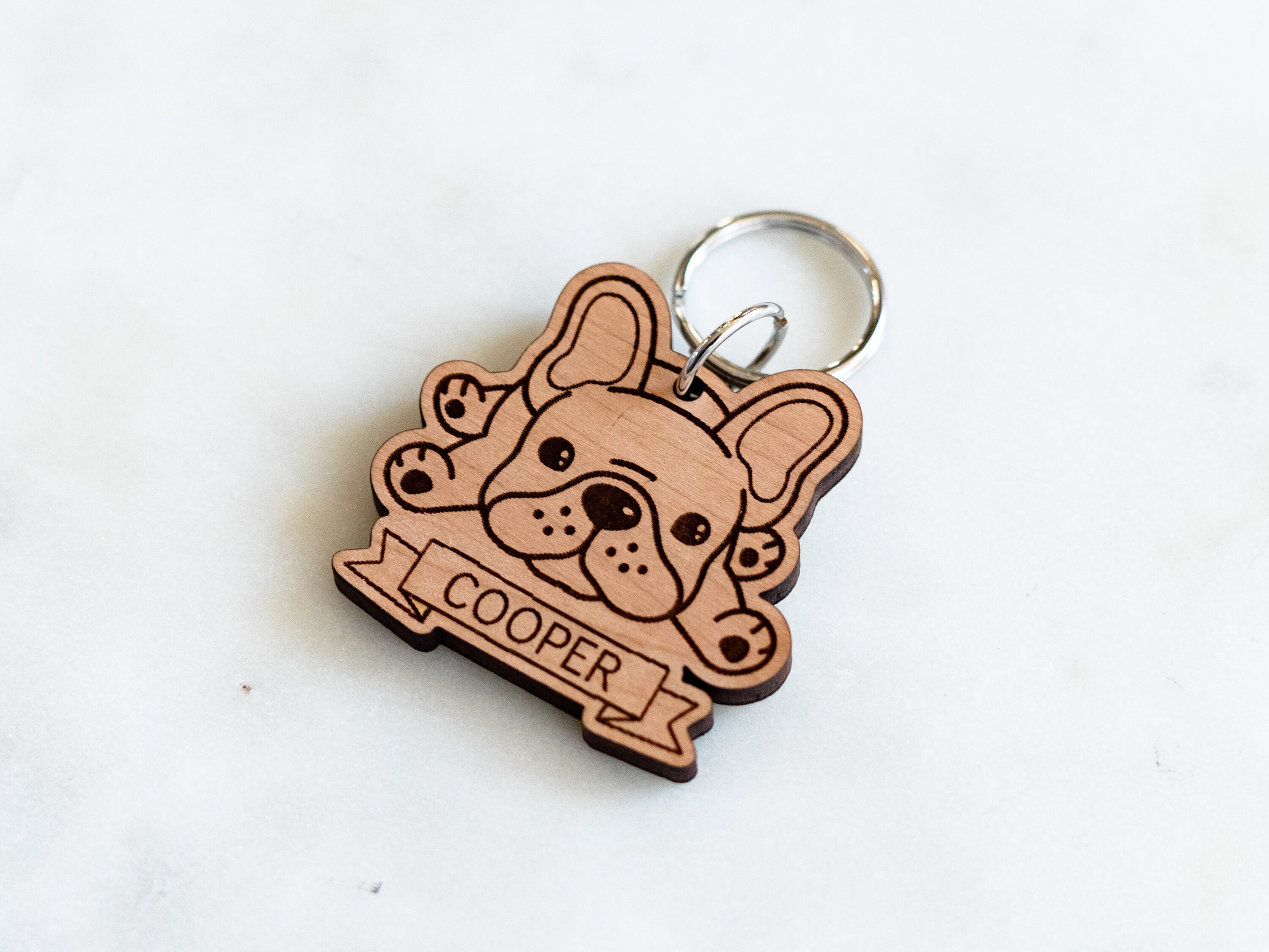 Custom French Bulldog Keychain Personalized Boston Terrier - Etsy