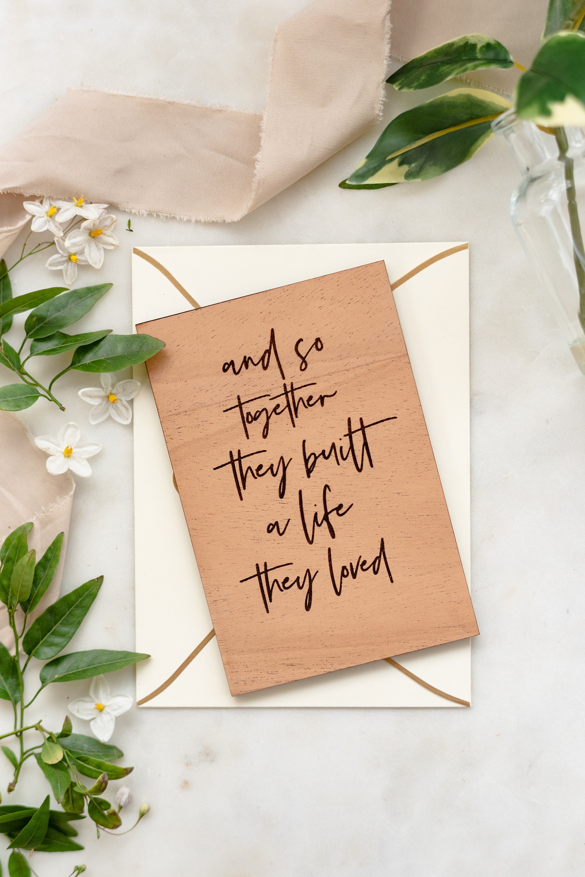 Together They Built a Life They Loved Wood Card | Etsy