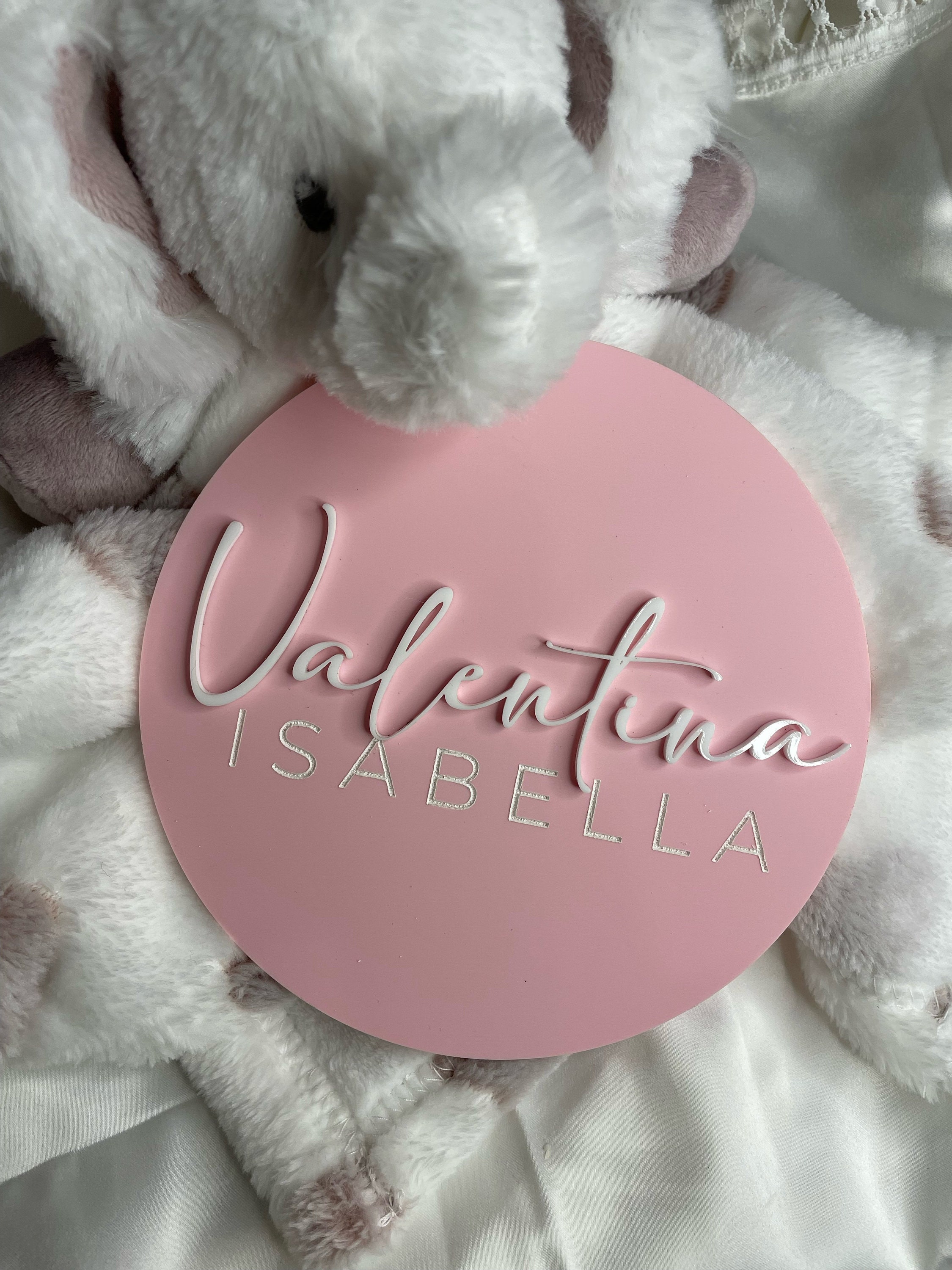 Acrylic Baby Name Disc Personalized Name Disc 3D Name Disc Announcement ...